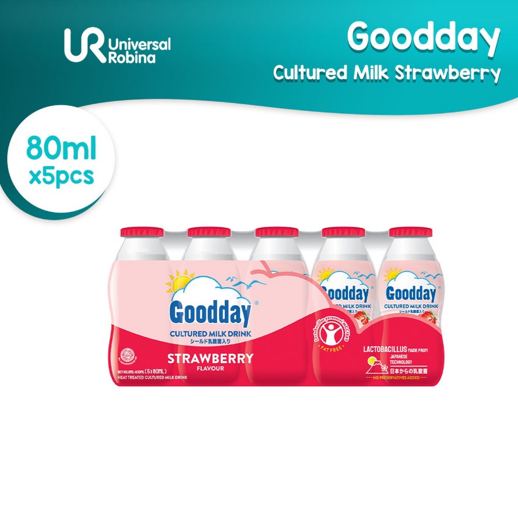 Goodday Cultured Milk Strawberry 80ml x 5 [Pink] | Shopee Philippines