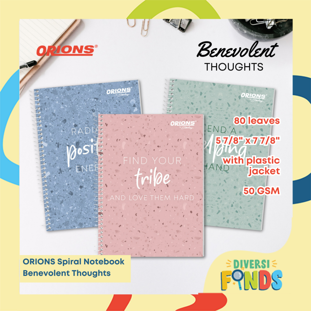 Orions 2024 Design THOUGHTS Spiral Notebook W/Plastic Jacket - Set of 3 ...