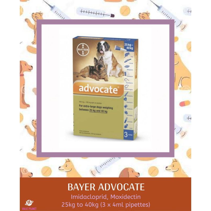 Bayer Advocate Spot-On Dog Solution (Extra Large) (25kg - 40kg ...