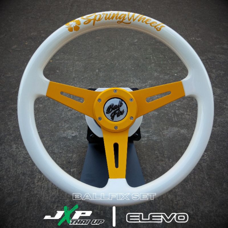 Elevo Ballfix Yellow Spoke Car Steering Wheel 13 inch Diameter Made in ...