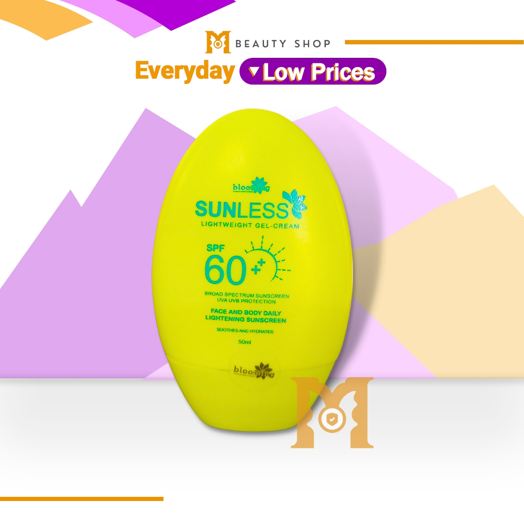 Blooming Sunless Lightweight Gel-Cream | Face & Body Sunscreen SPF60 ...