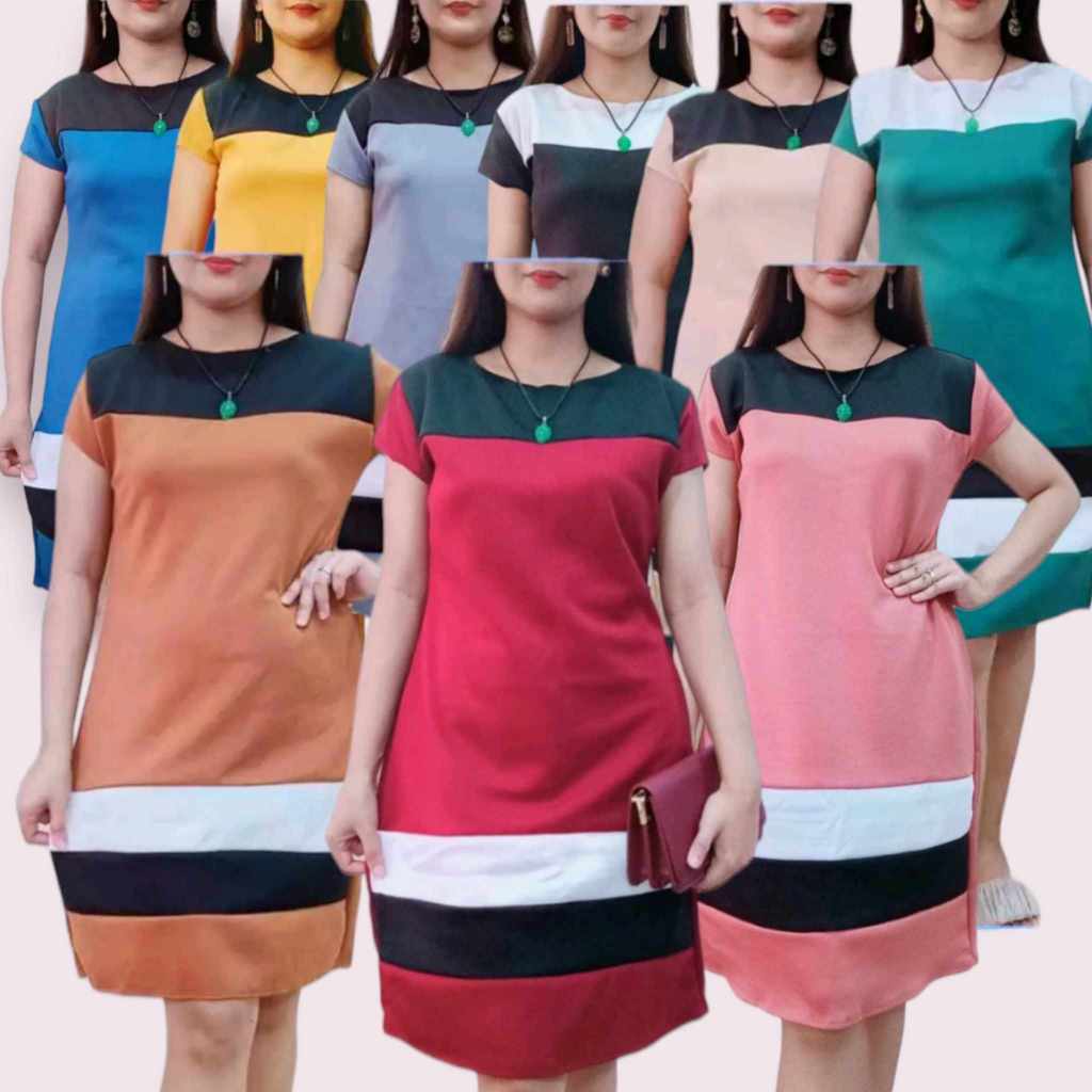 Mara V6 Neoprene Office Casual Dress (Combi Dress) | Shopee Philippines