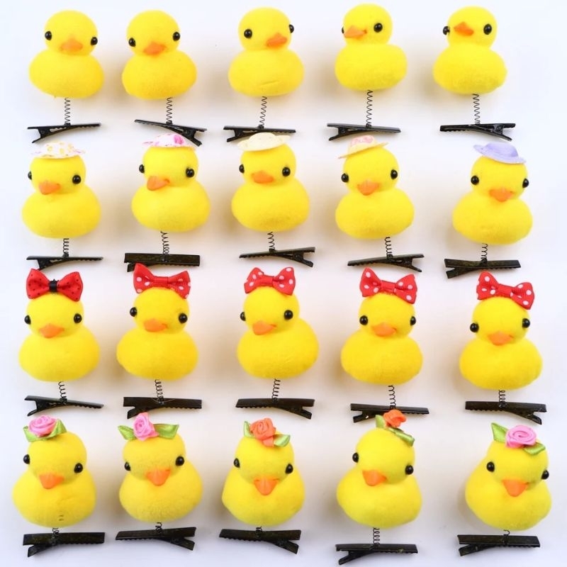 10pcs Cute Fun Hairpins Three-dimensional Little Yellow Duck Hairpin ...