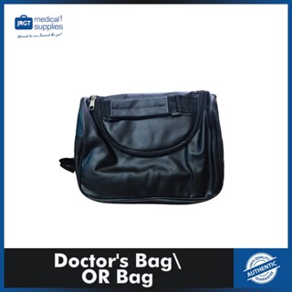 Doctor's Bag / OB Bag / Medical Sling Bag (Black Leather) | Portable ...