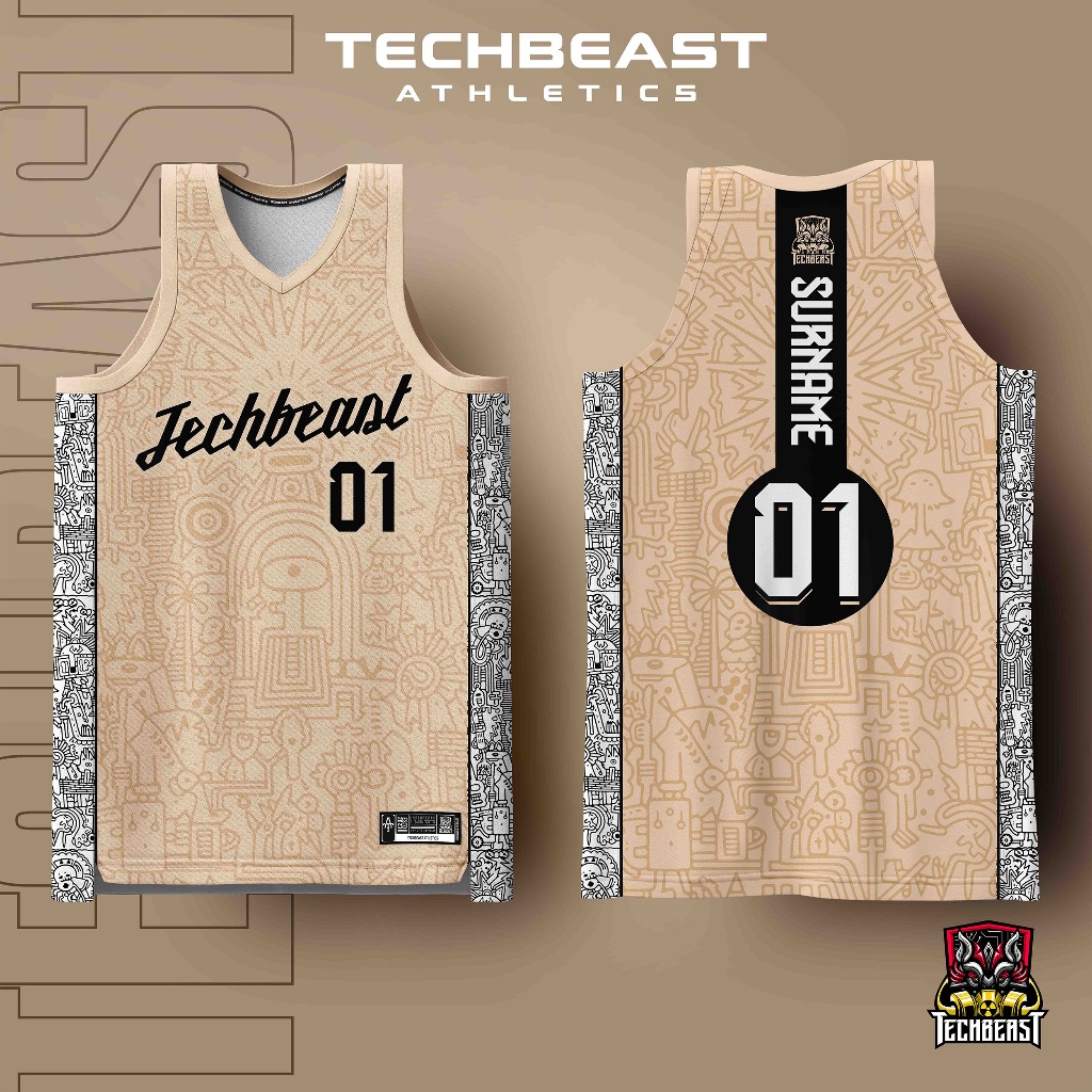 Aztec Full Sublimation Basketball Jersey Techbeast ( CUSTOM NAME ...