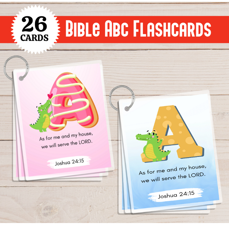 Laminated Bible ABC Flashcard | Alphabet Flash Card Educational Flash ...