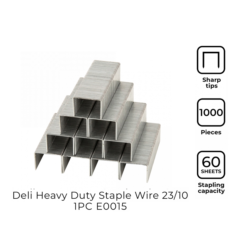 Deli Staple Heavy Duty Staple Wire 23/10 Silver (1Box) E0015 | Shopee ...