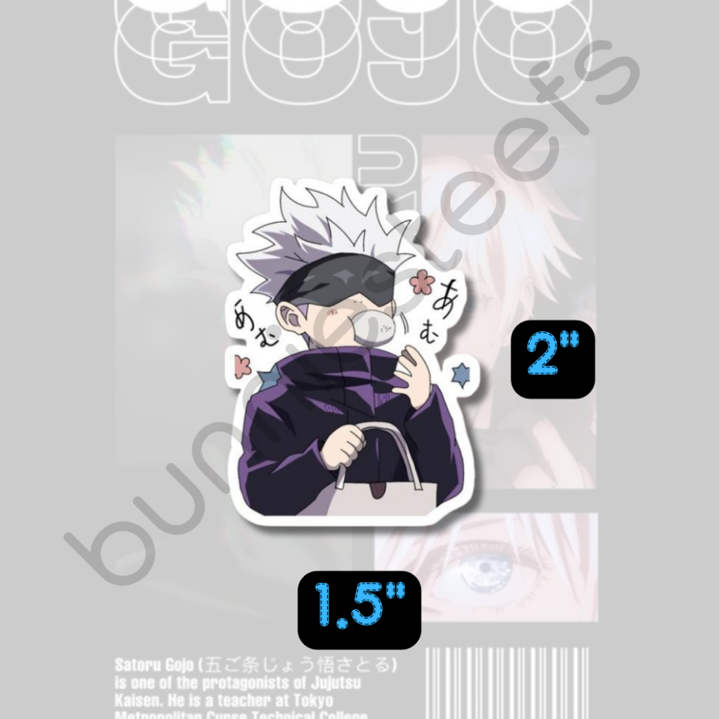 GOJO SATORU Sticker Vinyl - JUJUTSU KAISEN STICKER - WATERPROOF ...