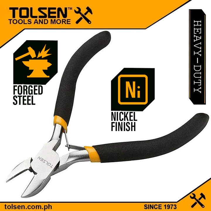 Tolsen Mini Diagonal Cutting Pliers [ONLINE EXCLUSIVE] (4.5") 10033 Bi-Dipped Handle | Shopee ...