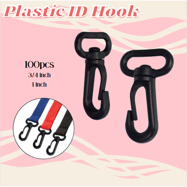 ID LACE ACCESORIES BLACK PLASTIC HOOK 1inch&3/4 (100PCS) | Shopee ...