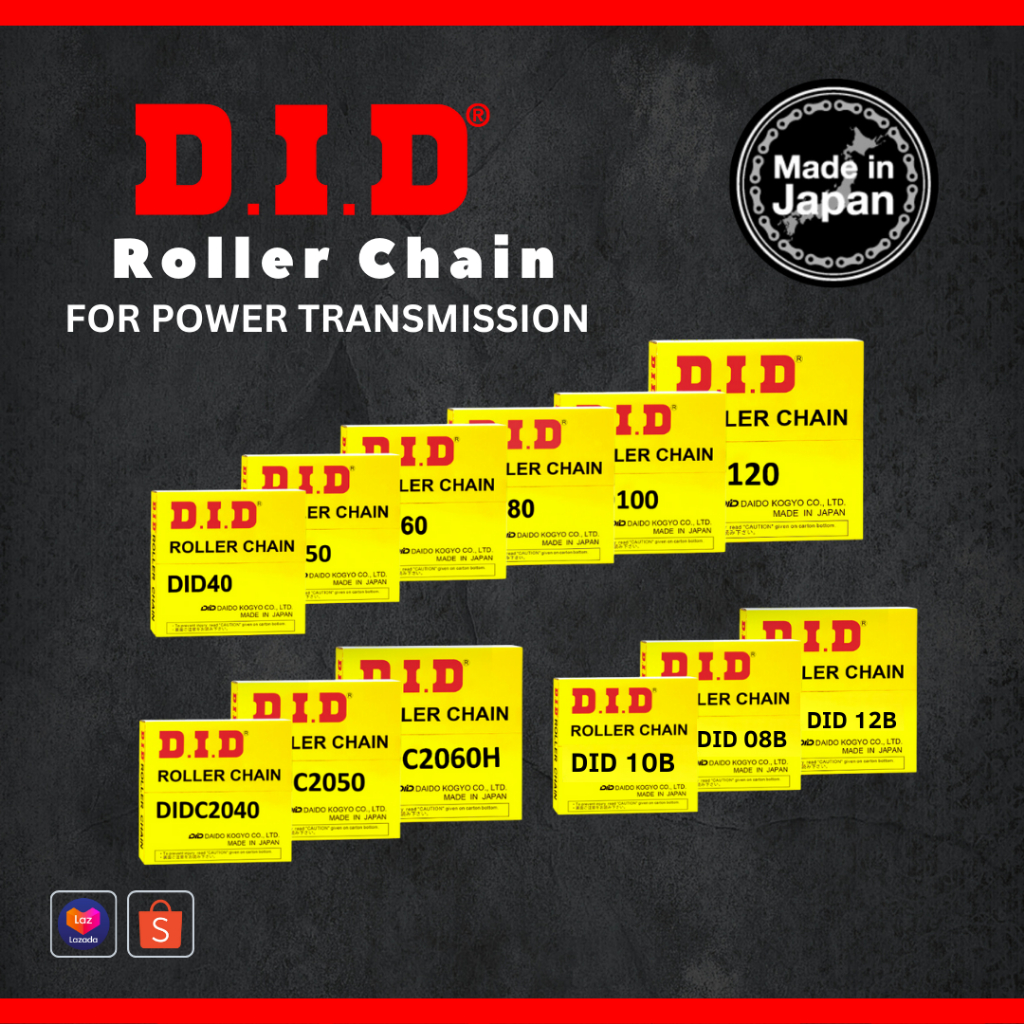 D.I.D Industrial Roller Chain DID40,50,60,80 X 10 FT | Shopee Philippines