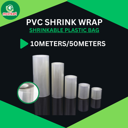 10meters | Shrinkable PVC plastic heat shrink wrap Clear Plastic Wrap ...