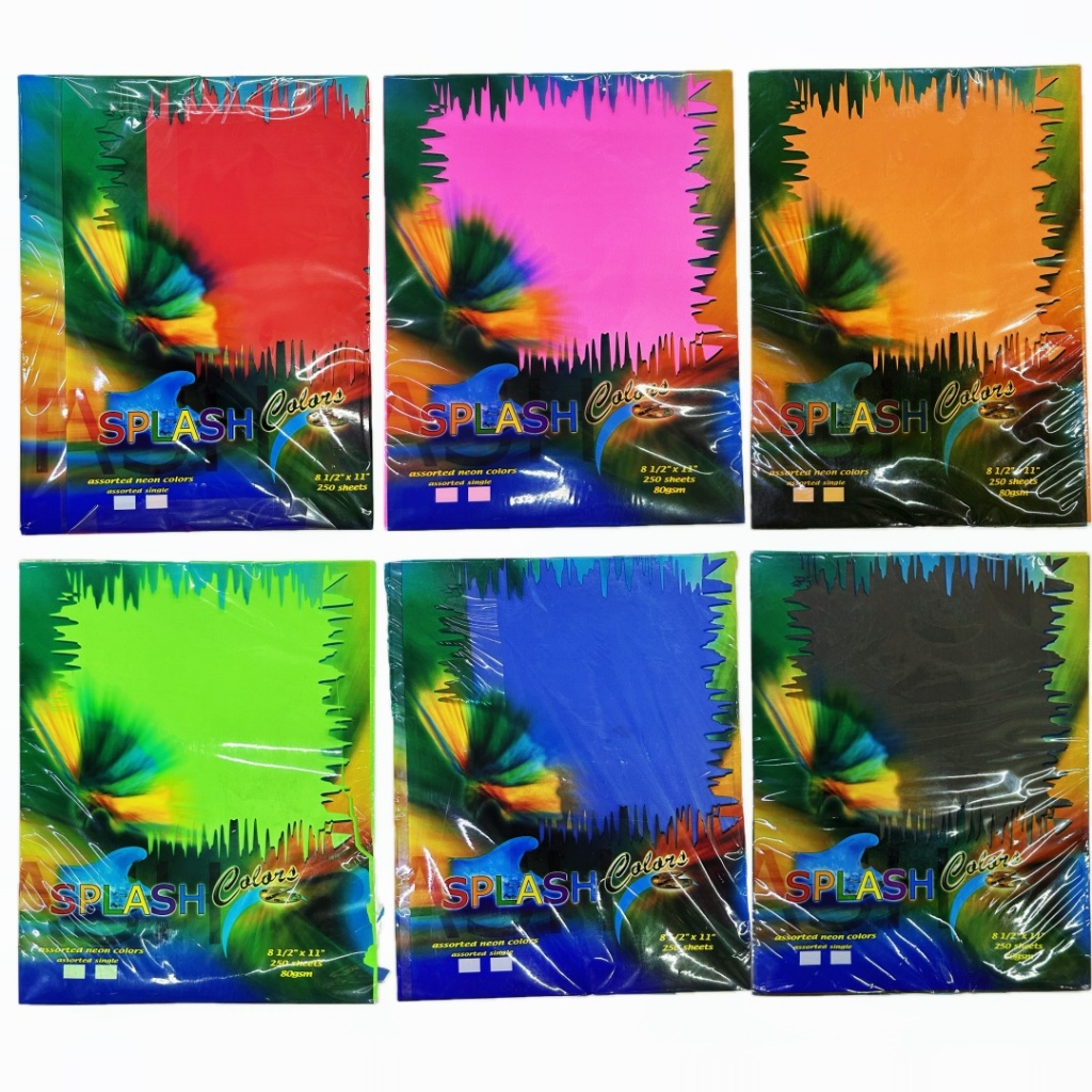 250Sheets Splash Colored Paper Single Color 80gsm School and Office ...