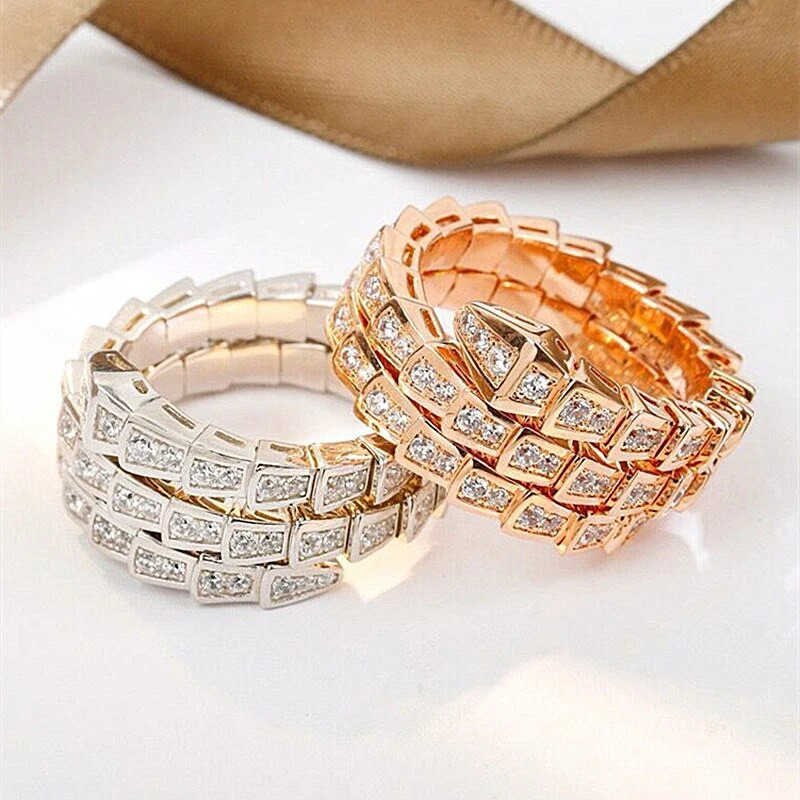 Authentic Grade | Serpenti Viper Pavé Diamond 2-Coil Ring | Shopee ...