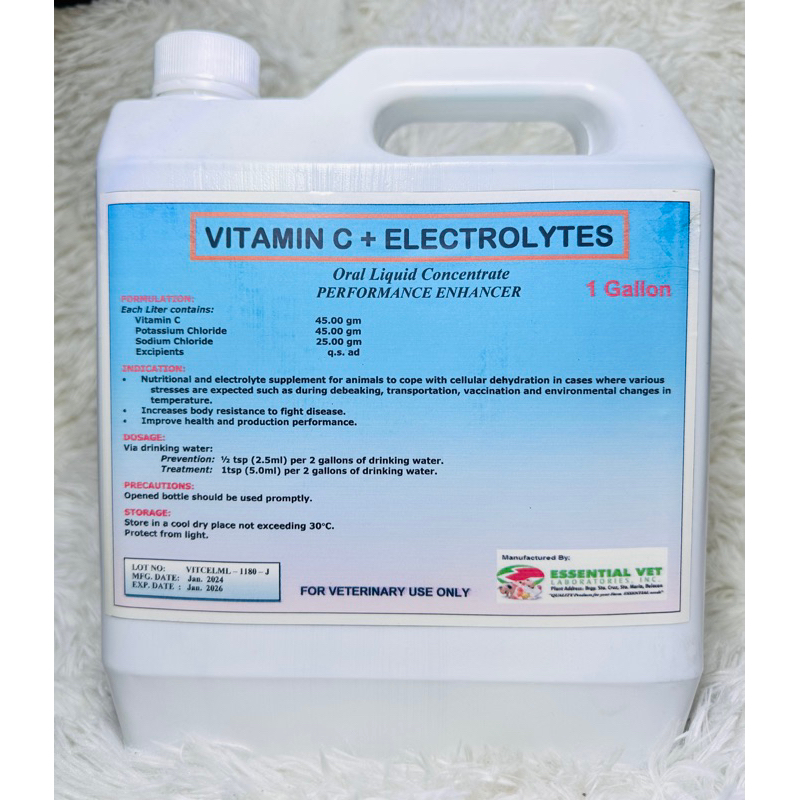 VITAMIN C + ELECTROLYTES GALLON ( ESSENTIAL VET LABORATORIES INC ...