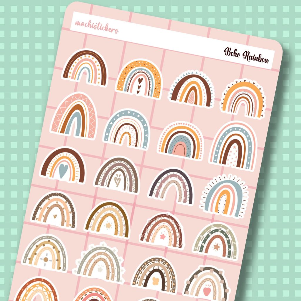 BOHO RAINBOW - PLANNER STICKERS SHEET | Shopee Philippines