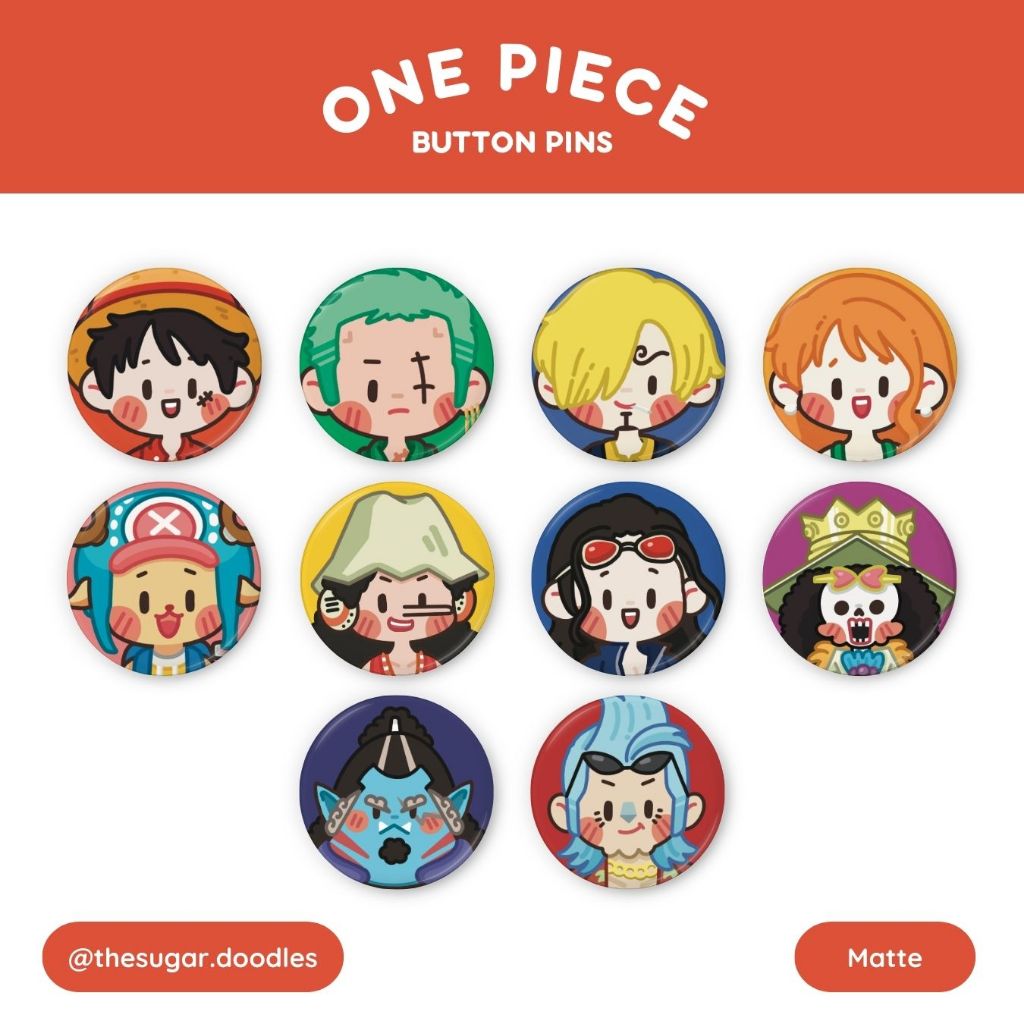 One Piece Button Pins Set | Shopee Philippines