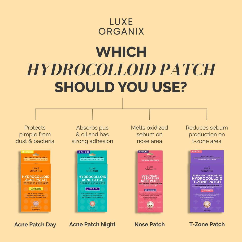 Luxe Organix Hydrocolloid acne patch 48s day time night time Waterproof ...