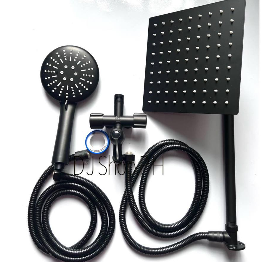 Rainfall Shower set Black set SUS 304 Stainless steel | Shopee Philippines