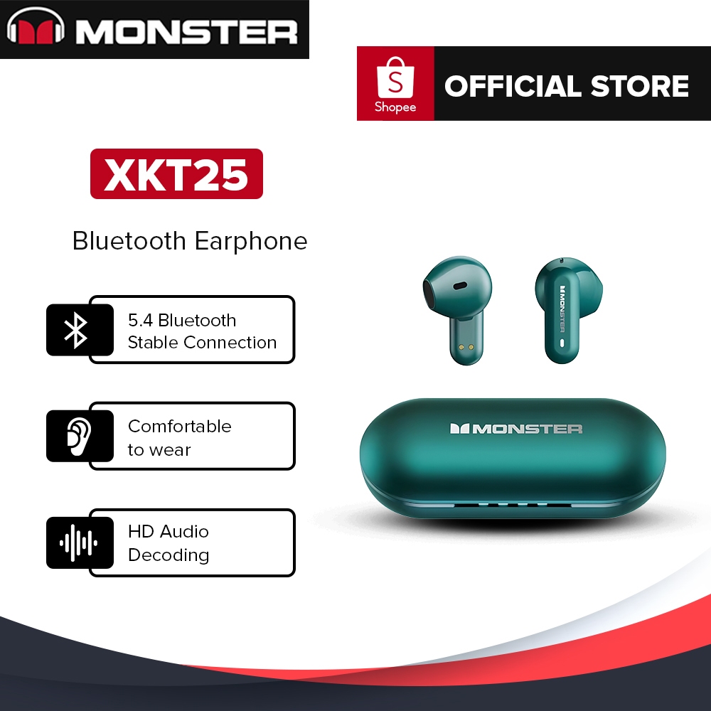 Monster XKT25 BT5.4 Wireless Bluetooth Earbuds Noise Reduction Low ...
