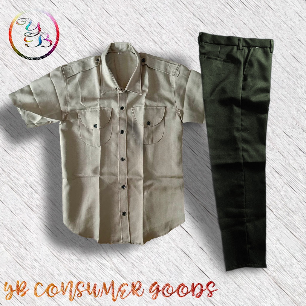 Goa green Uniform Set Army Student Attire Unisex Gabrdine fabric formal ...