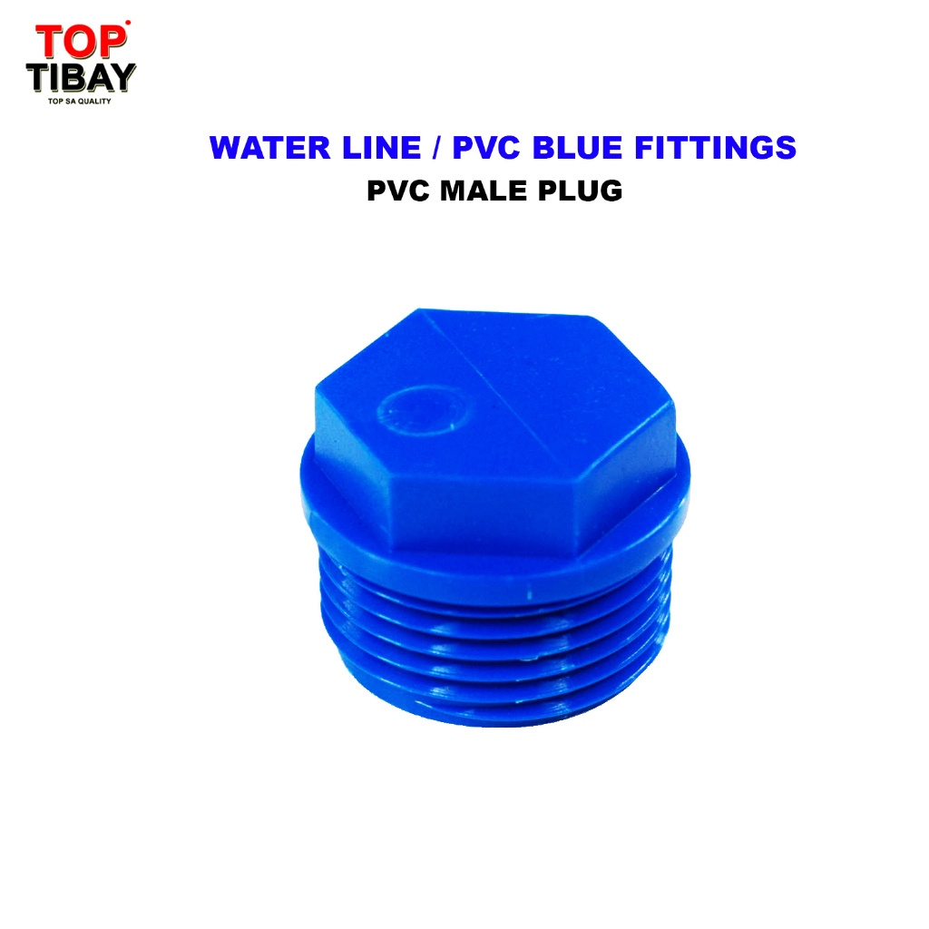 TOPTIBAY BLUE PVC MALE PLUG 1" 1/2" 3/4" INCH | Shopee Philippines