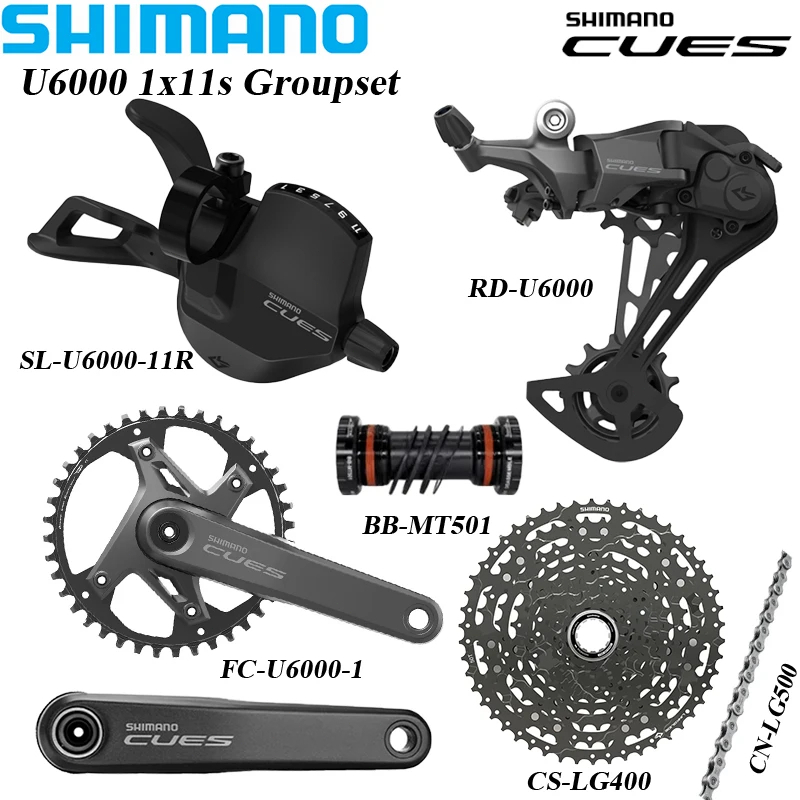 Shimano CUES U6000 1x11s MTB Groupset Shifter 170mm 32T Crankset Rear Derailleur 11s Cassette ...