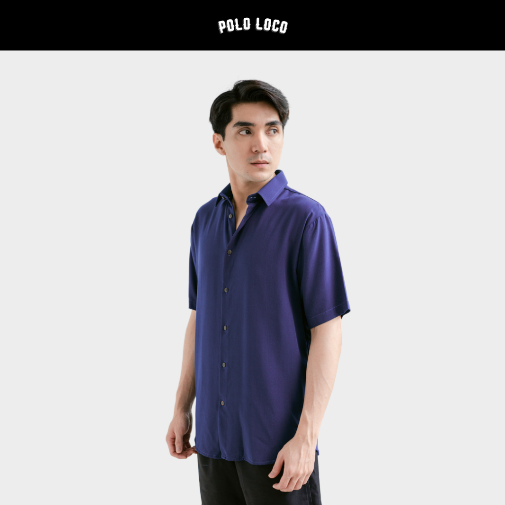 POLO LOCO Advan Regular Collar Plain Polo (Navy Blue) | Shopee Philippines