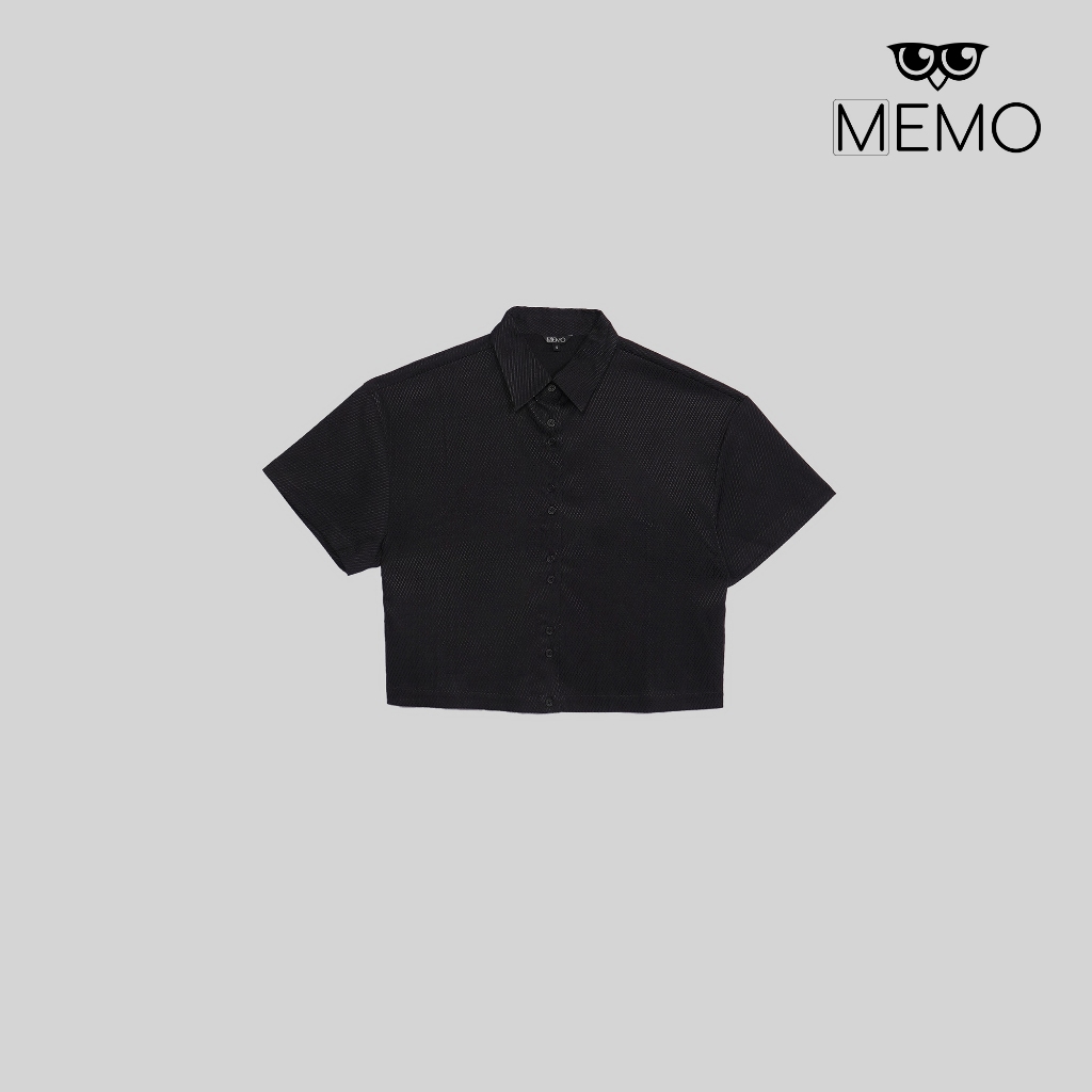 Memo Textured Shirt For Women (Black/White) | Shopee Philippines