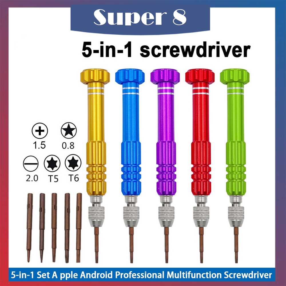 5 in 1 Screwdriver Set Repair Tools Kit for iP Samsung Cell Phones ...