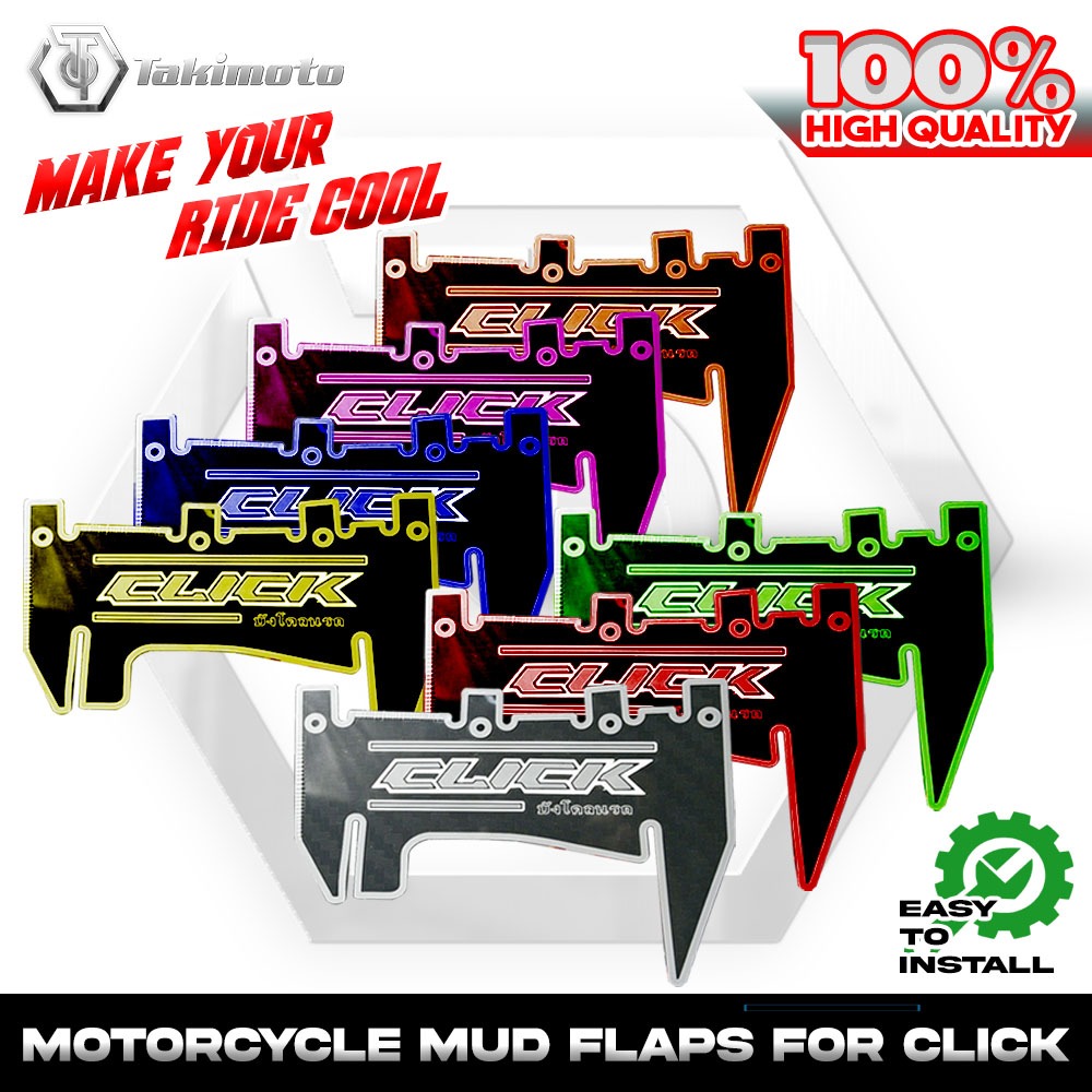 TAKIMOTO MOTORCYCLE MUD FLAPS FOR HONDA CLICK MADE IN THAILAND | Shopee ...