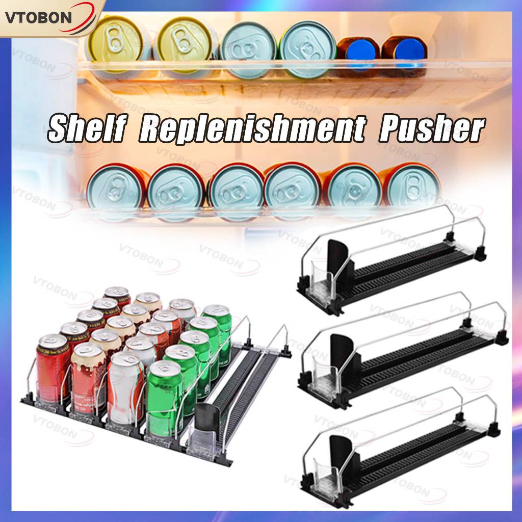 Shelf Auto Sliding Replenishment Drink Pusher Drink Organizer Stacking ...