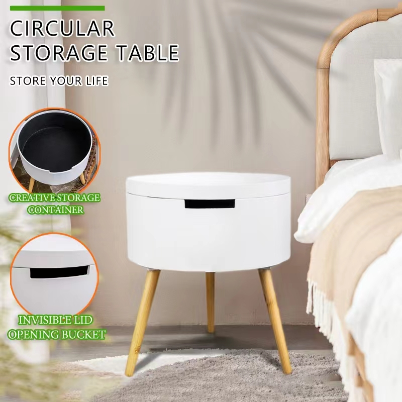 Small Round Table Nordic White Wood Coffee Bedside Side Table Wooden ...