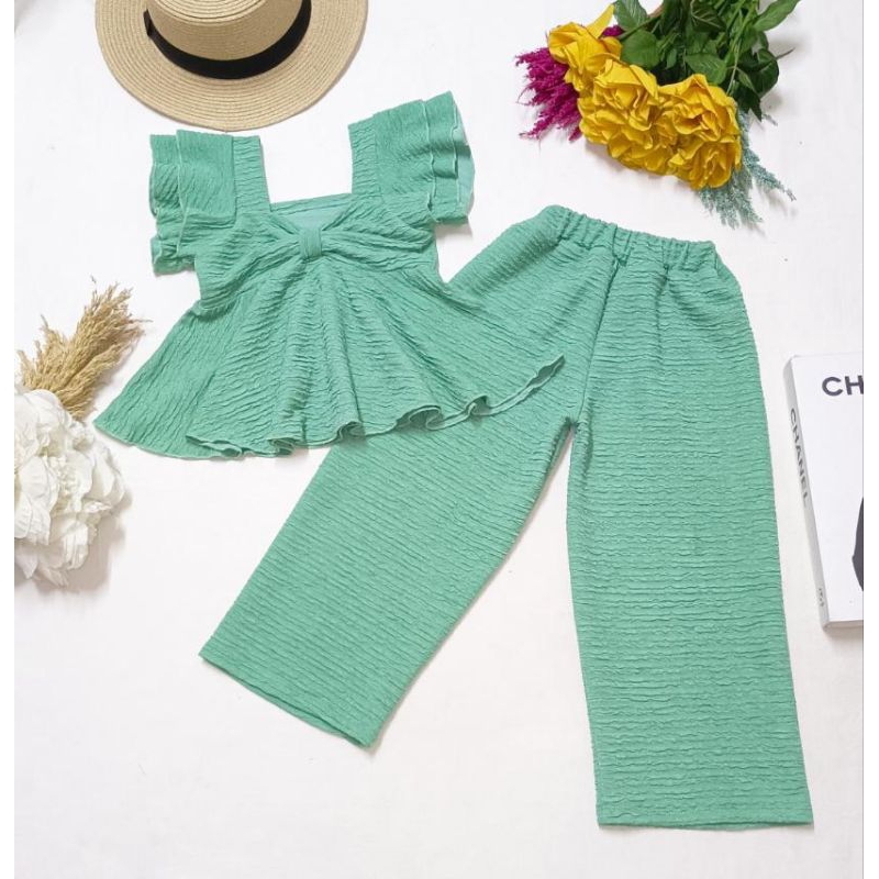 Ava Barbara Top and Pants Set 4 to 12 years old S M L XL | Shopee ...