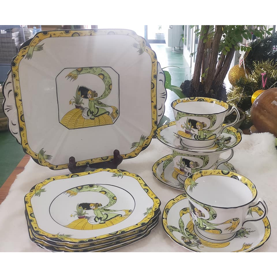 RARE!!! Antique Vintage 9 Piece 1920s Melba Bone China Dolly Varden ...