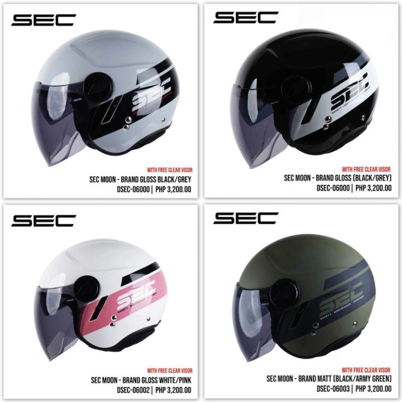 SEC MOON DUAL VISOR (FREE CLEAR LENS) | Shopee Philippines