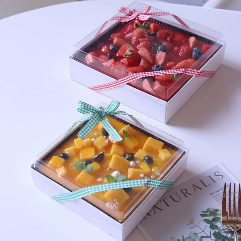 10pcs Square Deli Container with Lid Dessert Container Tiramisu Bento ...