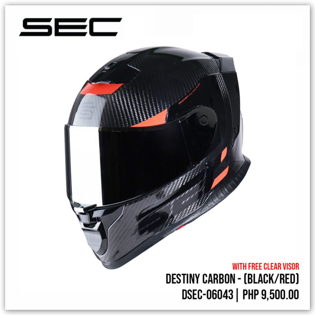 Sec Destiny Carbon Full-Face Helmet (S-XL) | Shopee Philippines