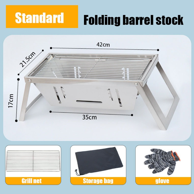 Outdoor Griller Portable Stainless Grill Pits Foldable Large BBQ Grill ...