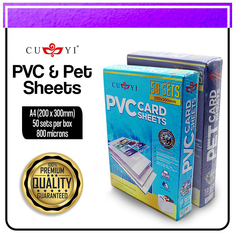 (50sets) CUYI PVC Sheet & PET Sheet A4 Size For ID Printing , Bag Tag ...