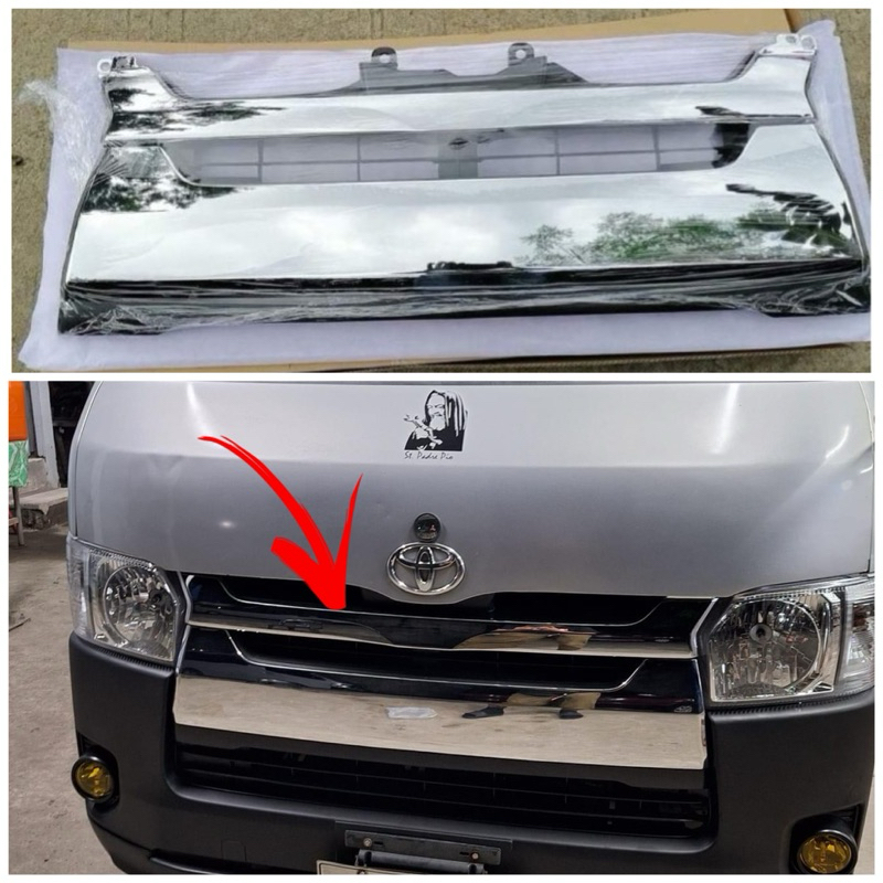 Toyota Hiace Decontent Cargo 2020 - 2024 Chrome Grill | Shopee Philippines