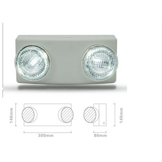 LED Wall Mounted 2*3W Emergency Light Twin Dual Eye Rechargeable Light ...