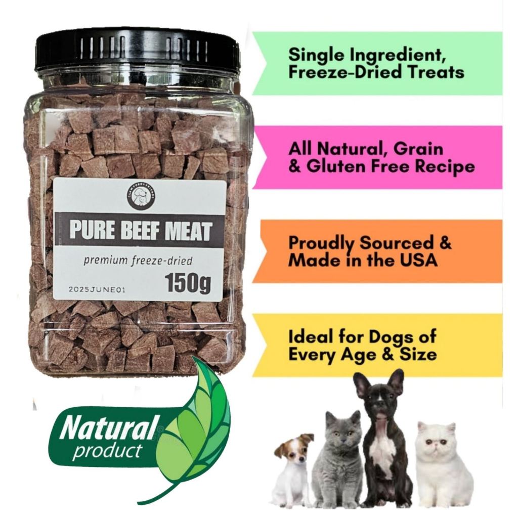 PURE BEEF MEAT CUBE STEAK FREEZE DRIED TRAINING TREATS FOE CATS AND ...