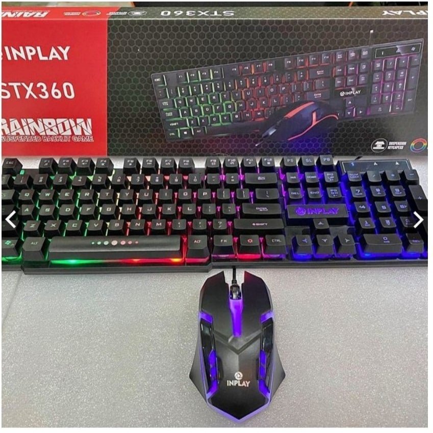 INPLAY STX360 Rainbow Backlit Gaming Keyboard and Mouse (USB) | Shopee ...