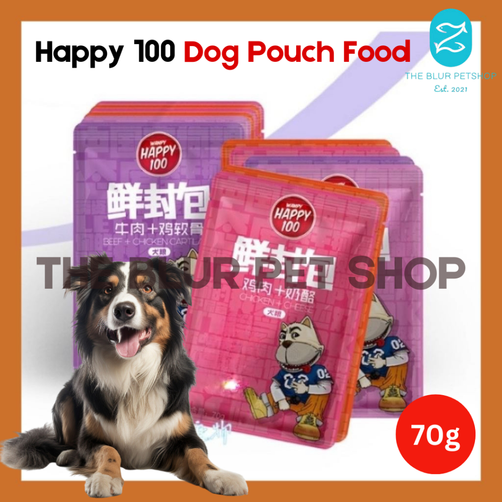 70g Happy 100 All Stages Adult Puppy My Foodie Wet Pouch Dog Dogs Food Pet Snack Beef Chicken ...