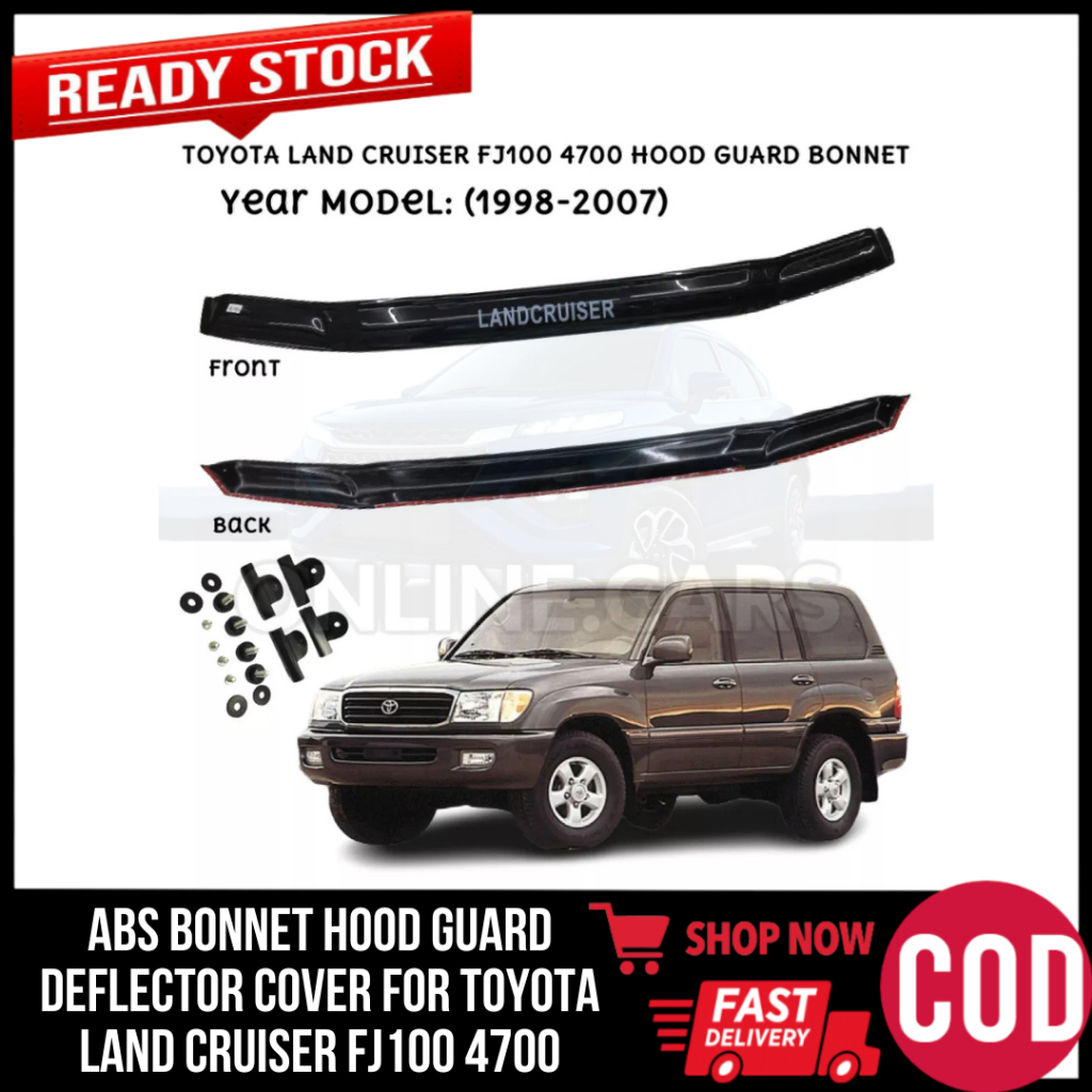 GCAO ABS Bonnet Hood Guard Deflector Cover for Toyota Land Cruiser ...