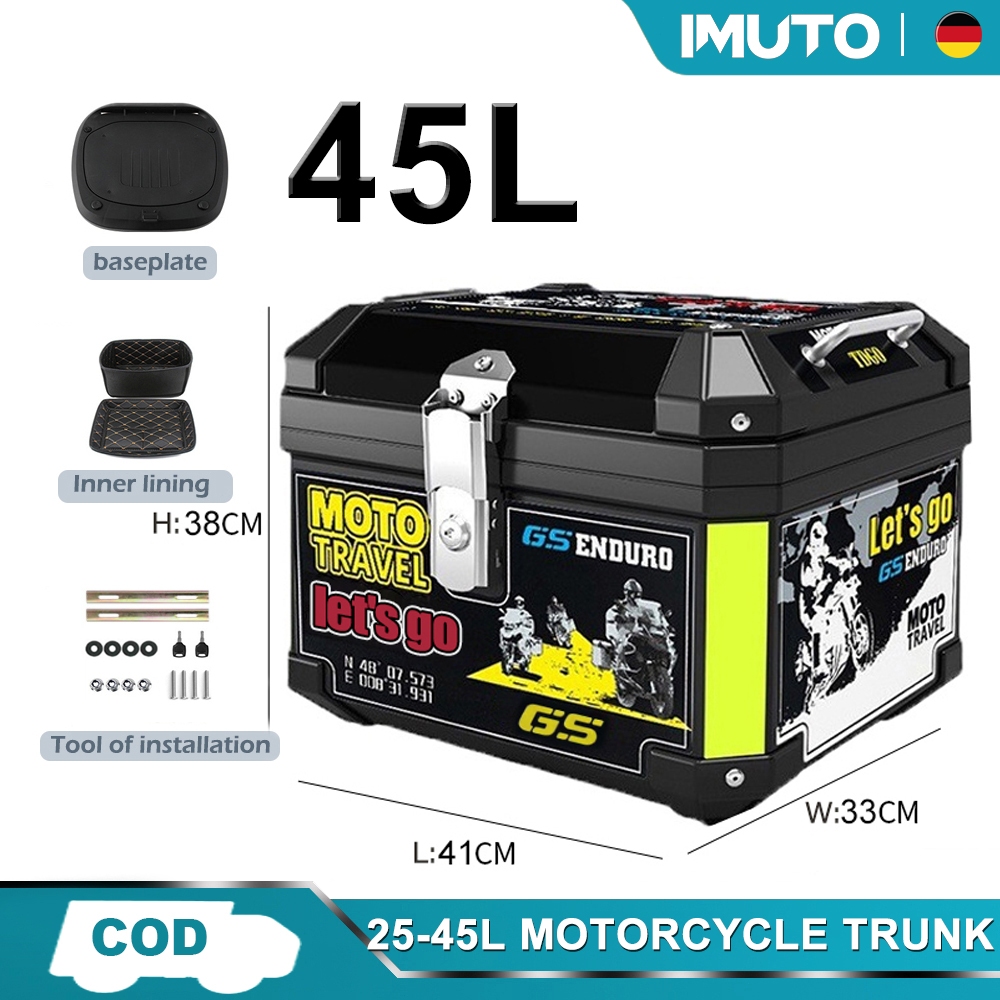 Imuto Motorcycle Trunk Box 25/30/36/45L Compartment General Storage Box Givi Box Motor Top Box ...