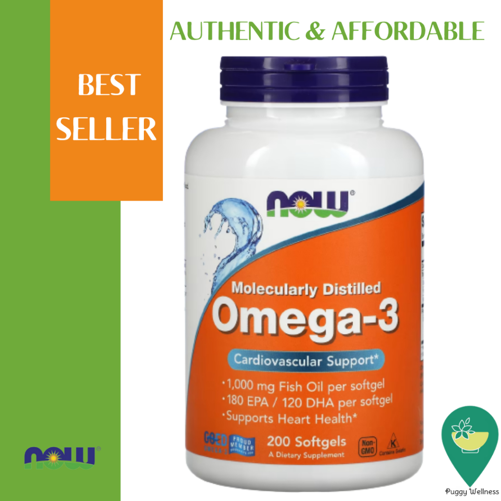 NOW Foods, Omega-3, 180 EPA /120 DHA, 200 Softgels Expiry: 07/2027 ...