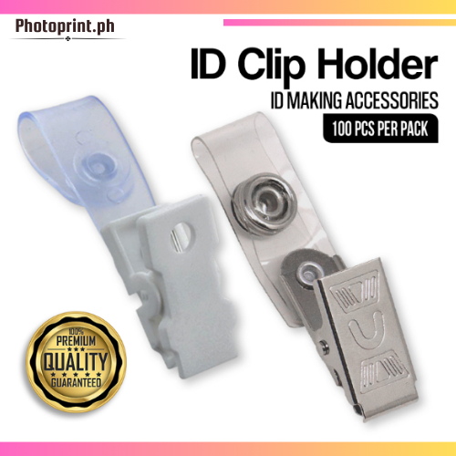 Plastic ID Clip Holder White for ID's - 100pcs per pack | Shopee ...