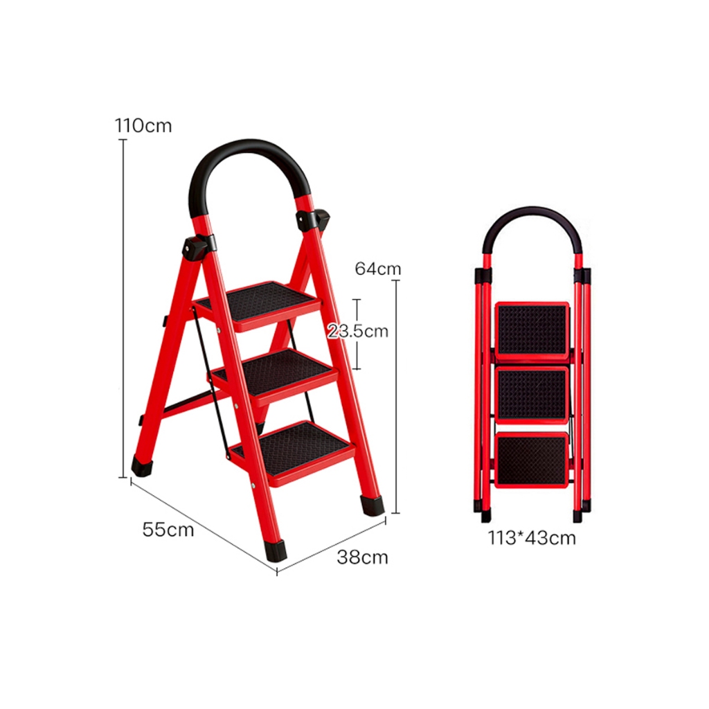 3/4/5/6 Step Ladder Portable Hagdanan Aluminum Heavy Duty Folding ...